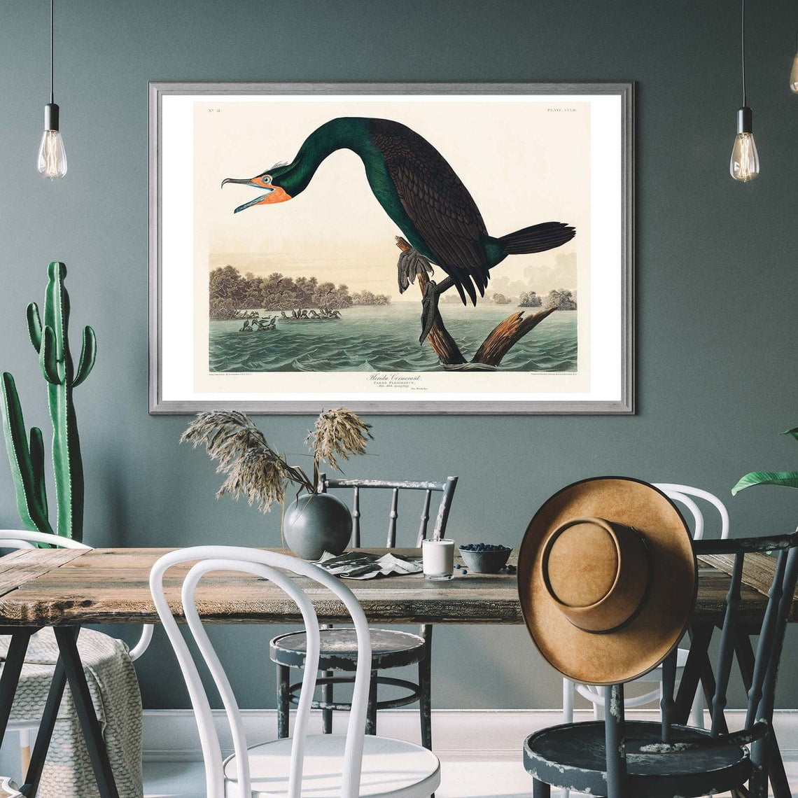 Cormorant Vintage Art Print, Seabird Art, Antique Bird Illustration, John Audubon Poster ...