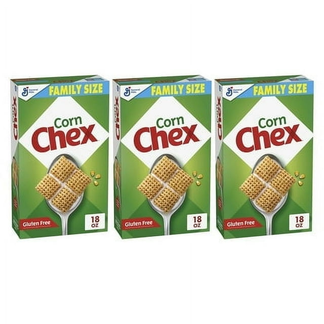 (3 pack) Corn Chex Cereal, Gluten Free Breakfast Cereal, Made with ...