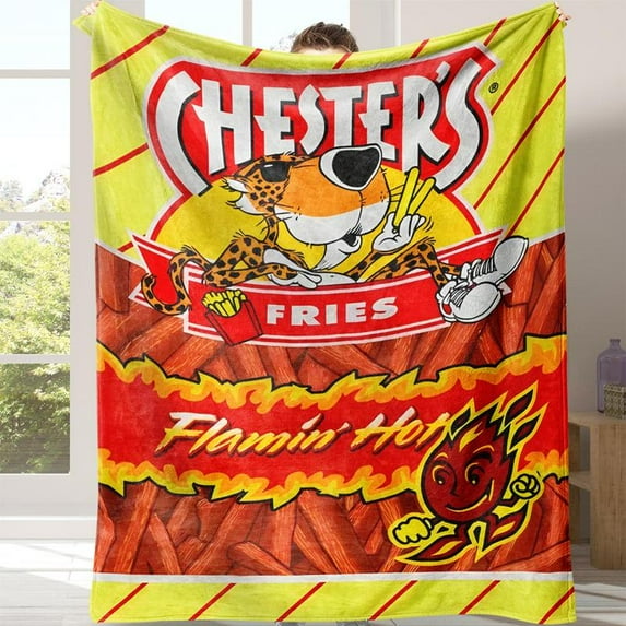 Corn Chips Pattern Flannel Blanket, 1 Count Multifunctional Throw, Warm ...