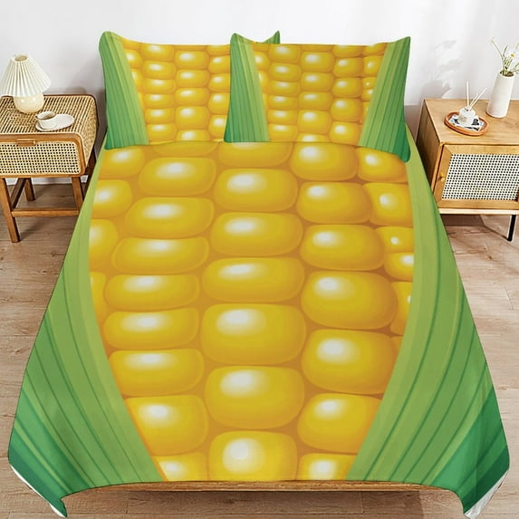 Corn Cob Print (2)-1 3D Duvet Cover 3pcs Set Bedding Set Polyester ...