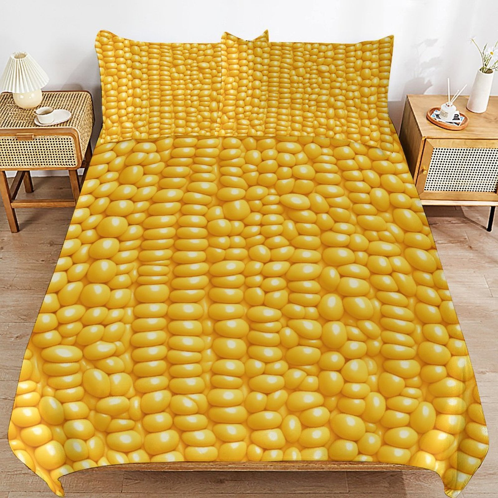 Corn Cob Print-2 Bedding Set Couple Bedclothes Pillowcase Home Textiles ...