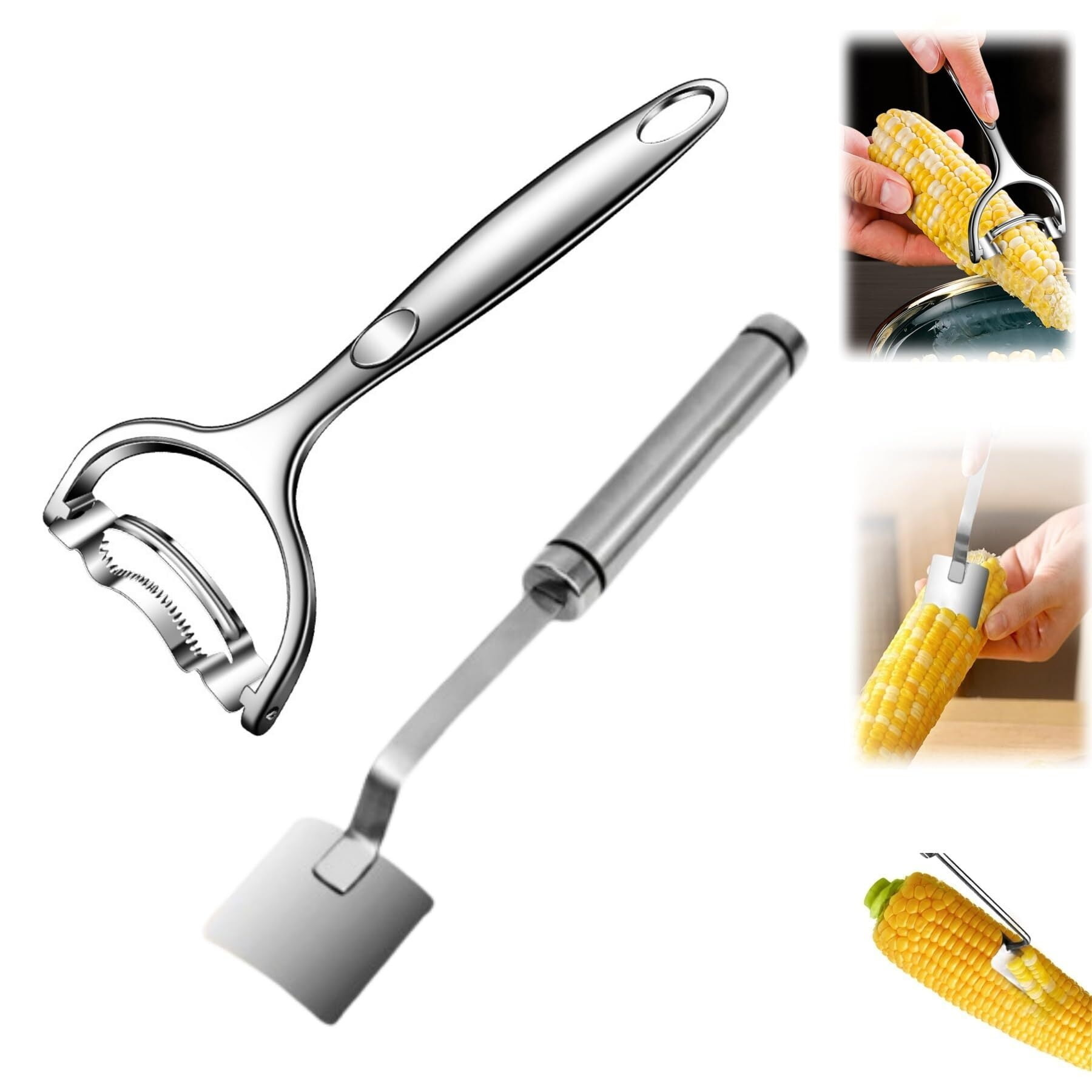 Corn On The Cob Remover Long Handle Stainless Steel Corn Stripping Tool ...