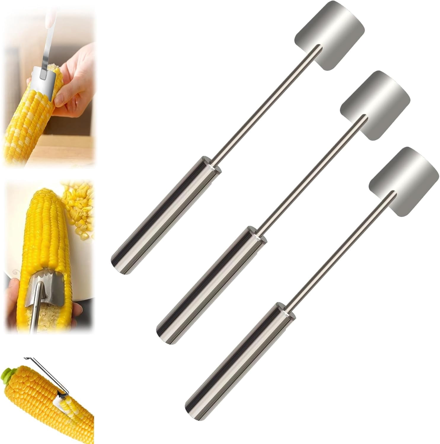 Corn Cob Stripper,Long Handle Stainless Steel Corn Stripping Tool, Corn ...