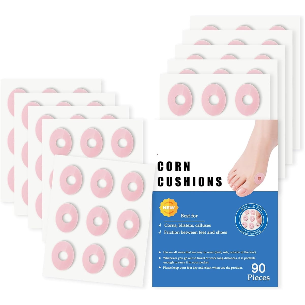 Corn Cushions,Waterproof Corn Pads for Toes,Callus Pads,Corn Removers ...