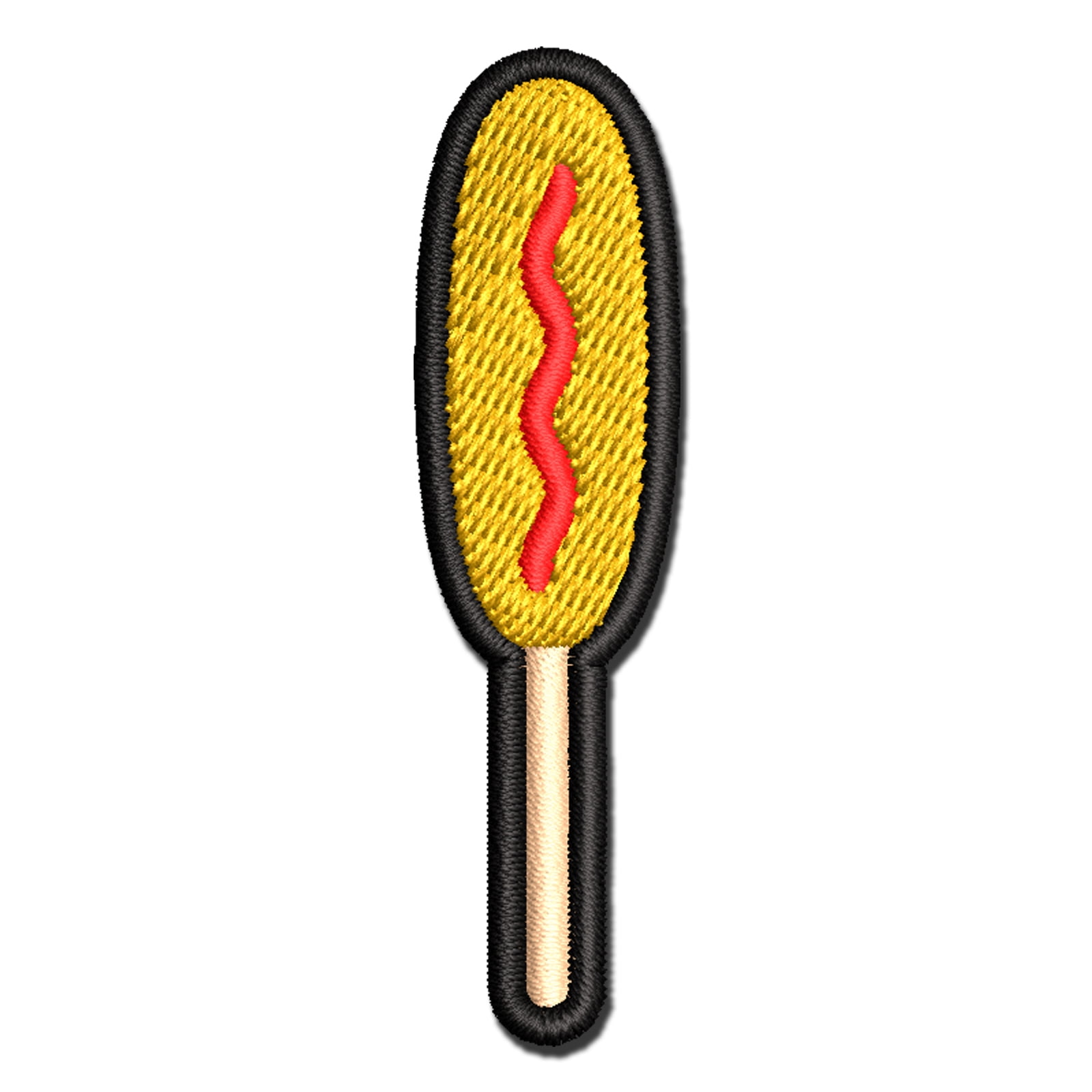 Corn Dog Applique Multi-Color Embroidered Hook & Loop Patch - 3 Inch ...