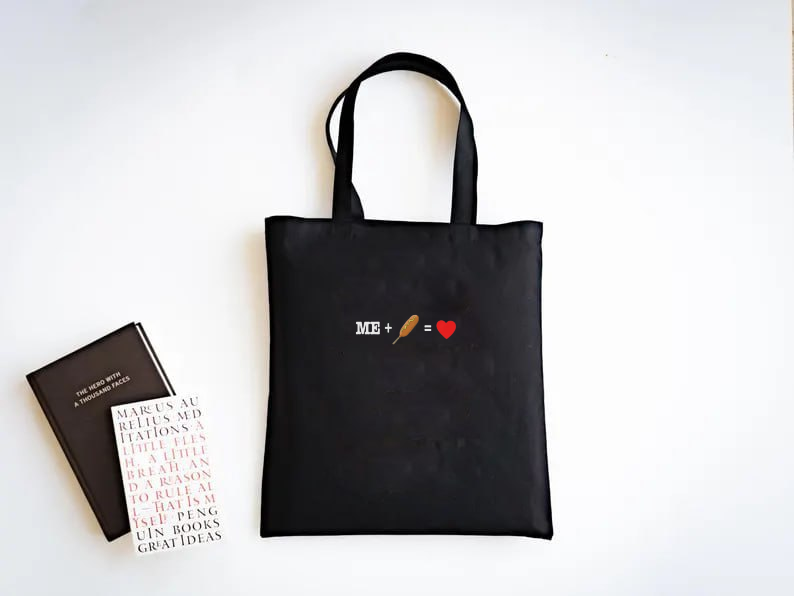 Corn Dog Love Scene With Heart Graphic For Food Lover Vibe Tote Bags ...