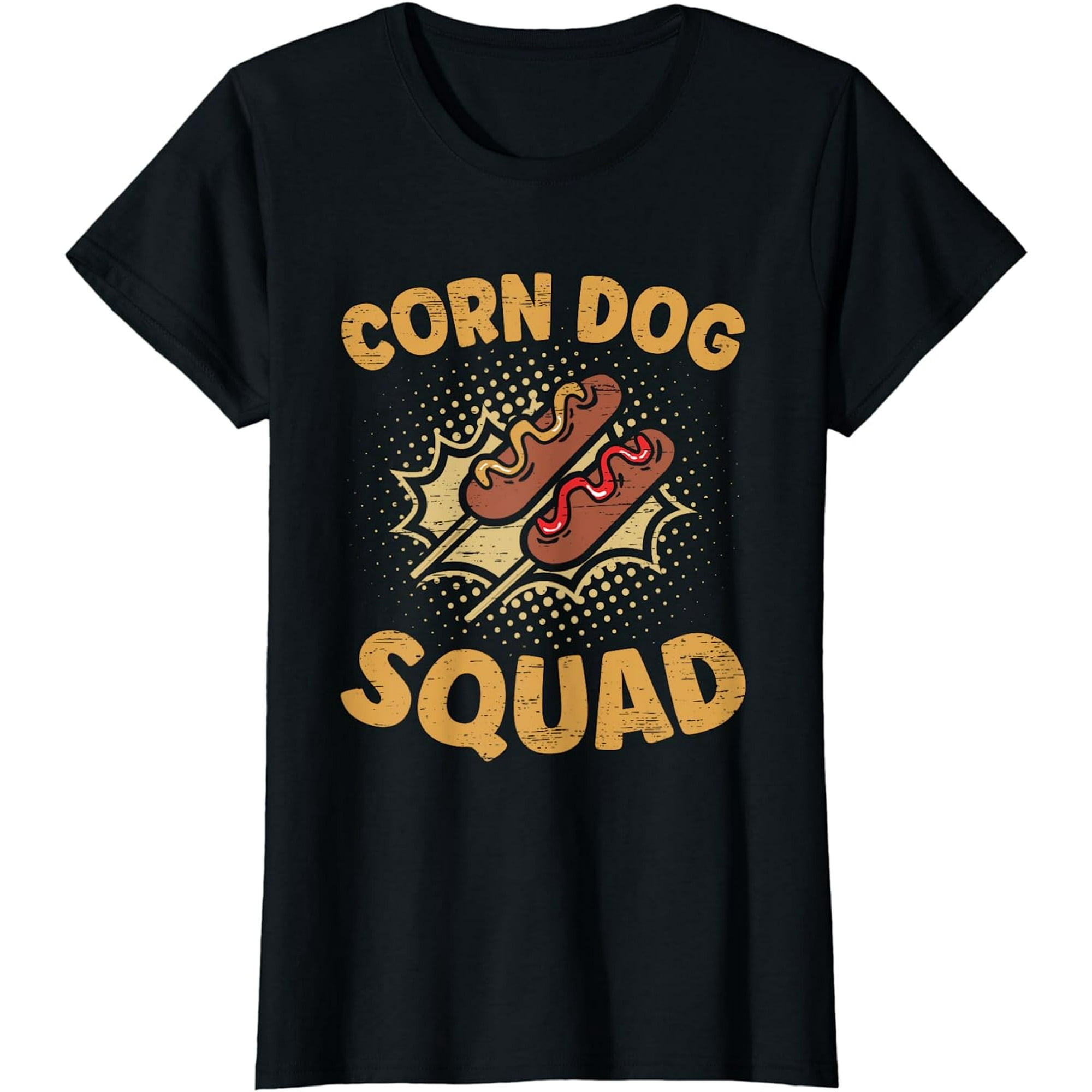 Corn Dog Squad Stick Dogs Corndog Short Sleeve T-Shirt Black Casual Tee ...