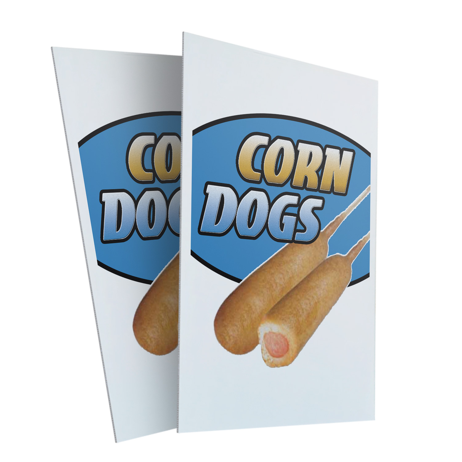 Corn Dogs (2-PACK) 24" x 36" Plastic Signs | Sign Insert 4mm Corrugated ...