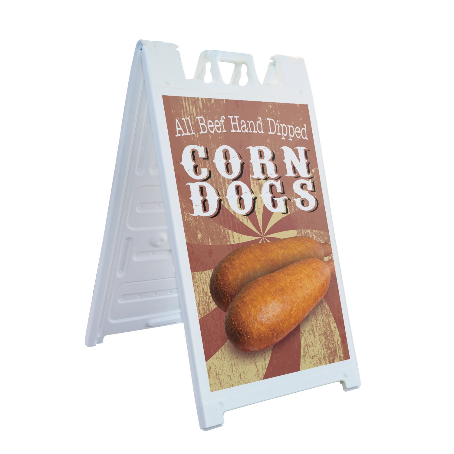 Corn Dogs 24" x 36" Double Sided A-Frame Sidewalk Sign, Includes 2 ...