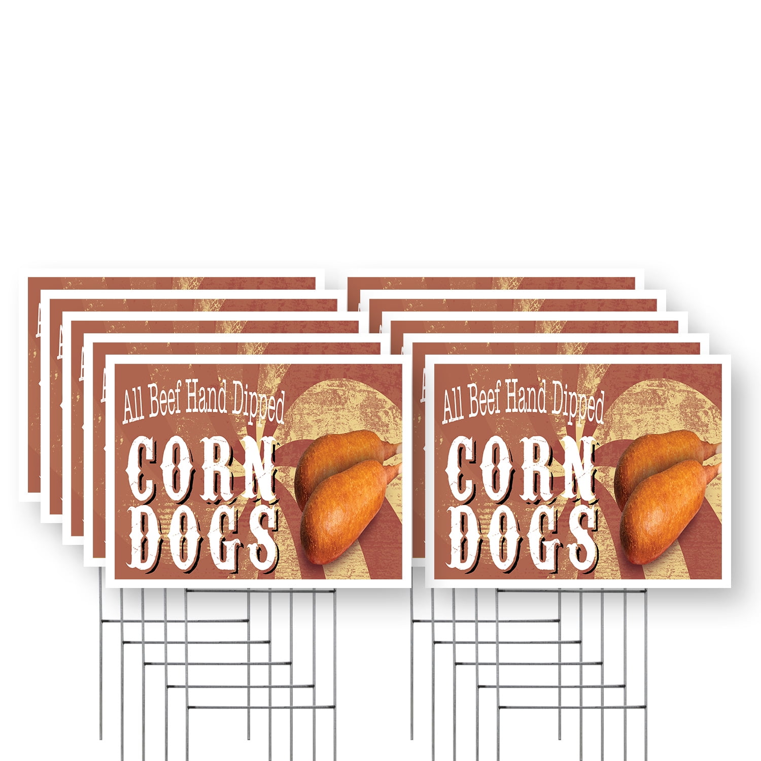 Corn Dogs Yard Sign 10 Pack of 18 Inch x 24 Inch Single Sided ...