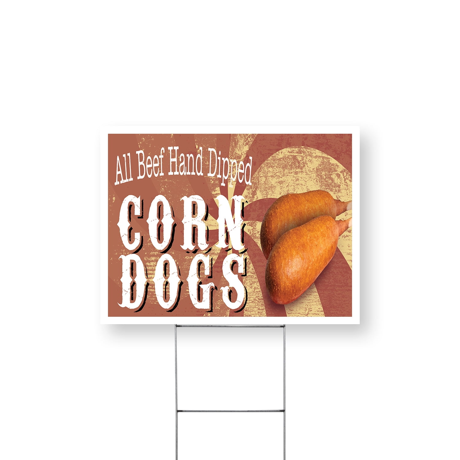 Corn Dogs Yard Sign 12 Inch x 16 Inch Single Sided Weatherproof Heavy ...