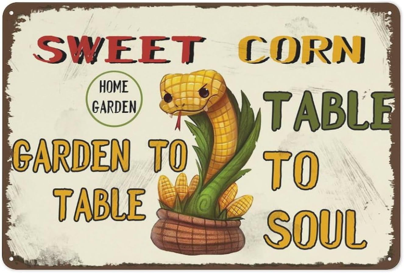 Corn Garden To Table Nostalgic Vintage Metal Wall Decor Farmhouse Retro ...
