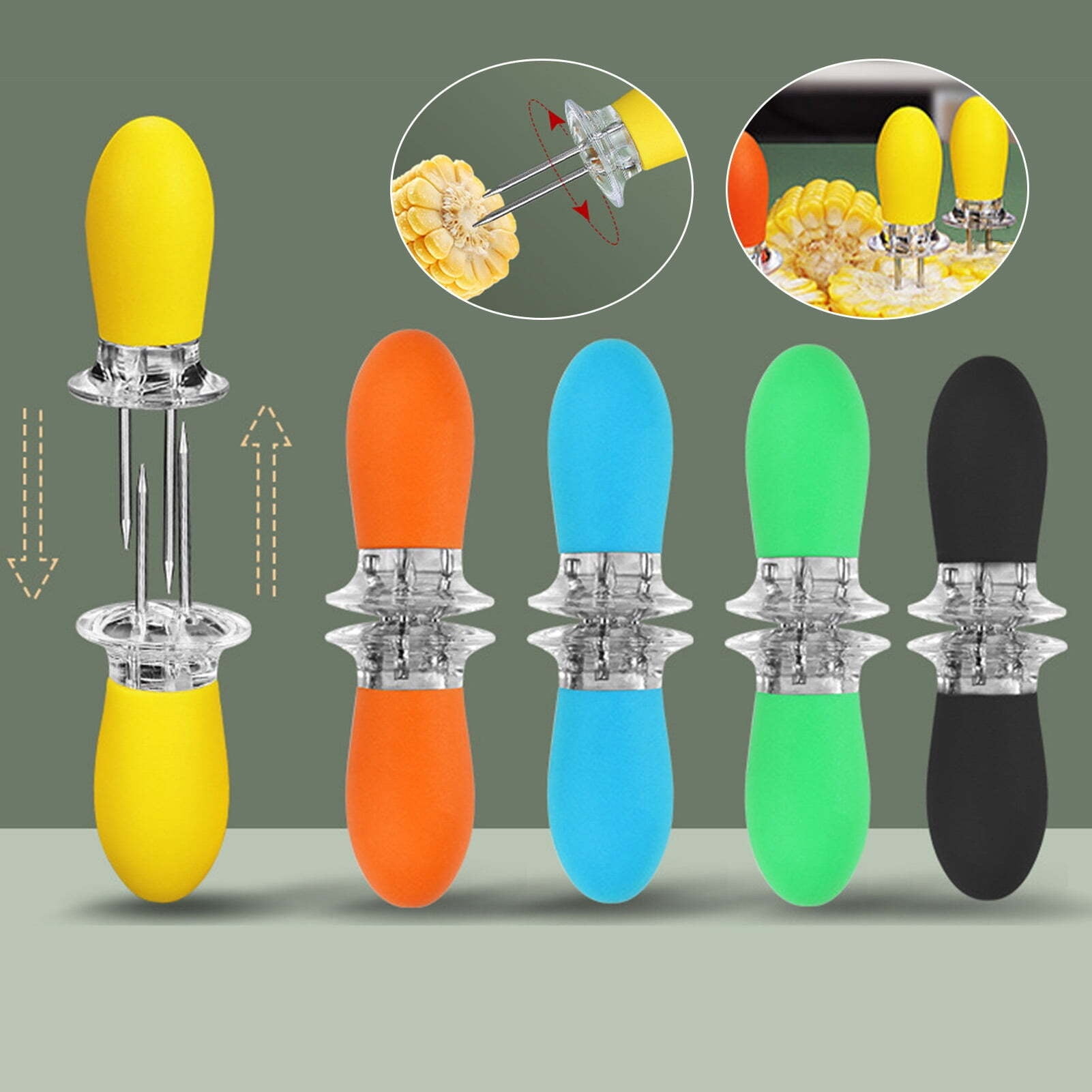 Corn Holder Safe Lock Heat Resistant Non-Slip Comfortable Grip Corn on ...