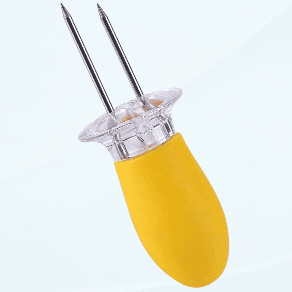 Corn Holder Stainless Steel Corn Holder Plastic Stainless Steel Yellow ...