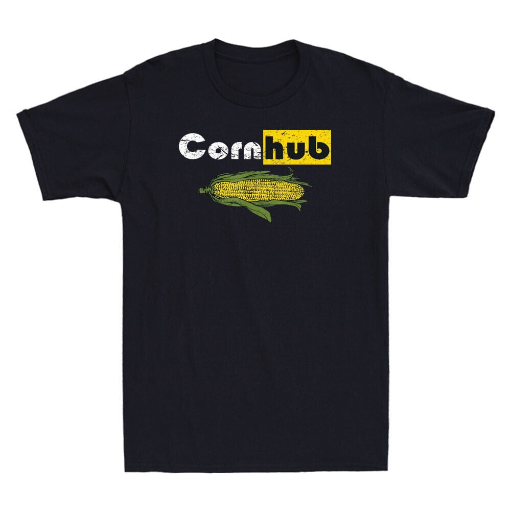 Corn Hub Shirt Funny Corn Quote Vintage Men's Short Sleeve T-Shirt Gift ...