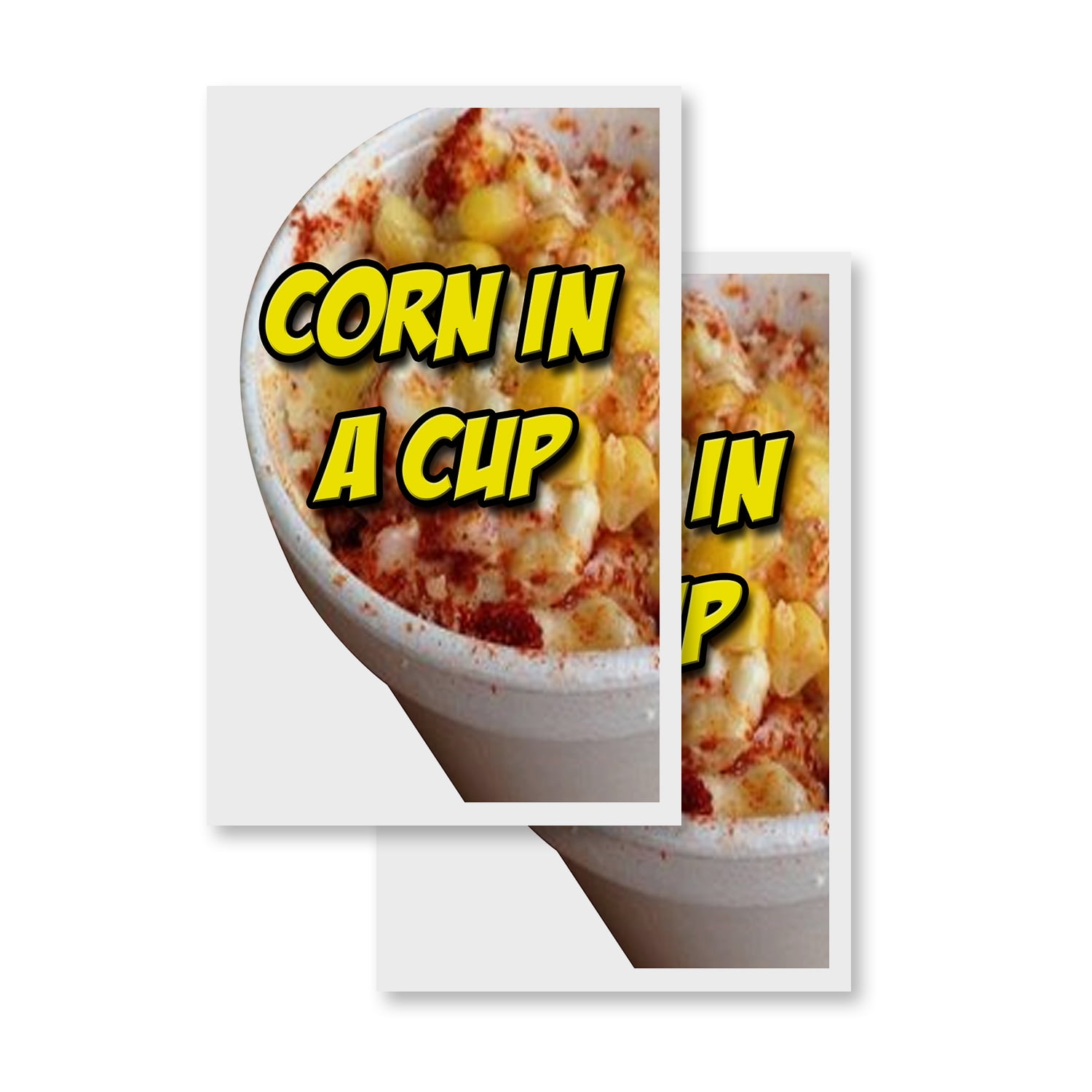 Corn In A Cup (2-PACK) 24" x 36" Vinyl Decals | Sign Insert Peel ...