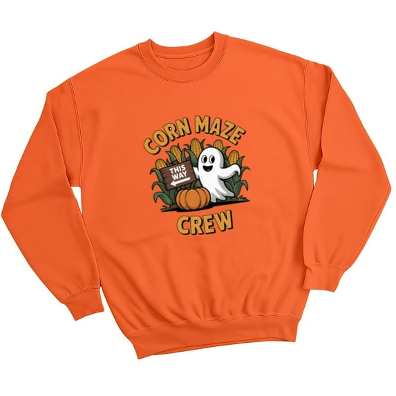 Corn Maze Crew Ghost Pumpkin Autumn Farm Halloween Fun Graphic Print ...