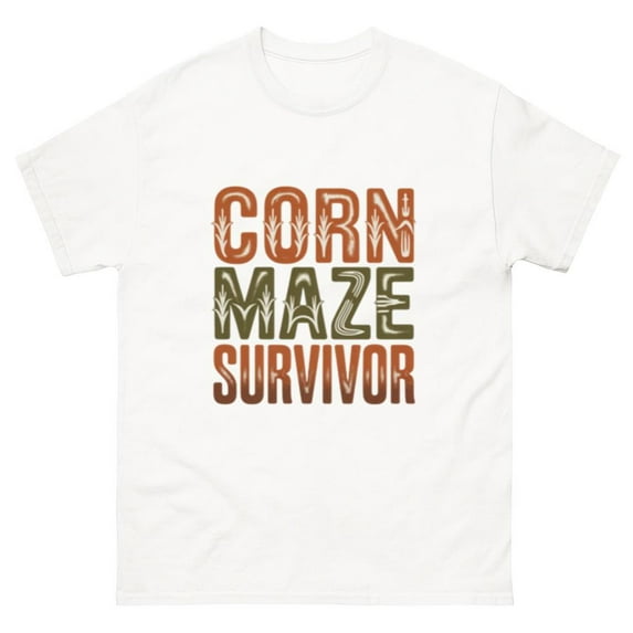 Corn Maze Survivor Funny Fall Autumn Pumpkin Farm Humor Unisex T-Shirt ...