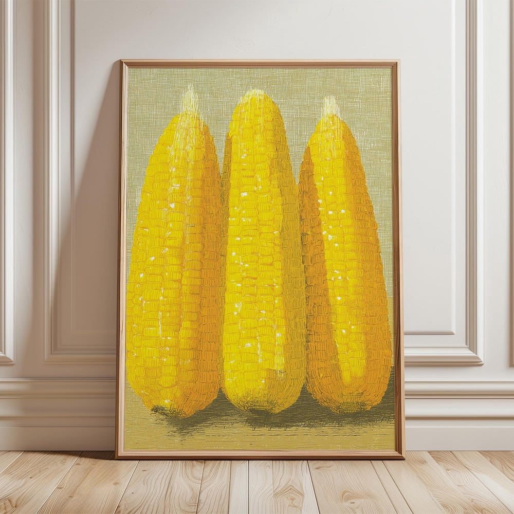 Corn Minimal Yellow Vegetable Kitchen Poster, Home Decor, Poster Only ...