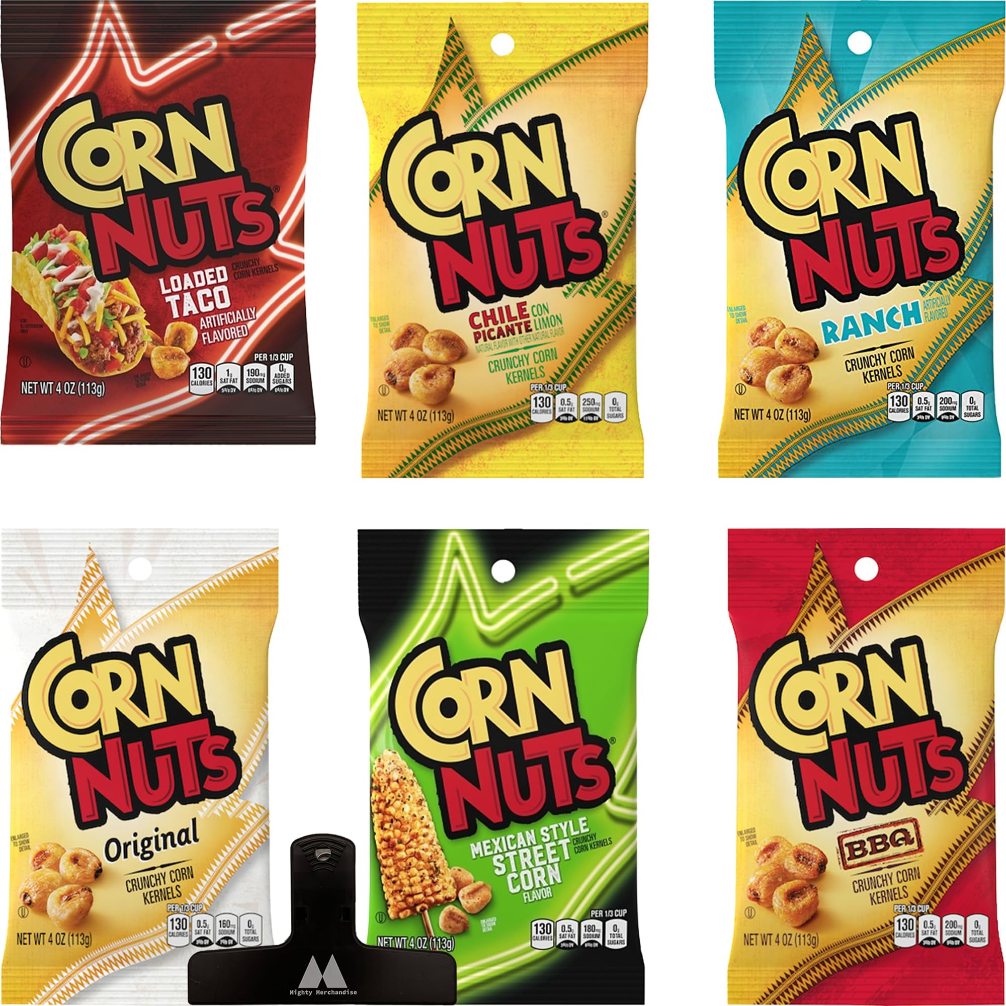 Corn Nuts Variety Pack MSF2 - 4 oz Bags (Pack of 6) - Loaded Taco ...