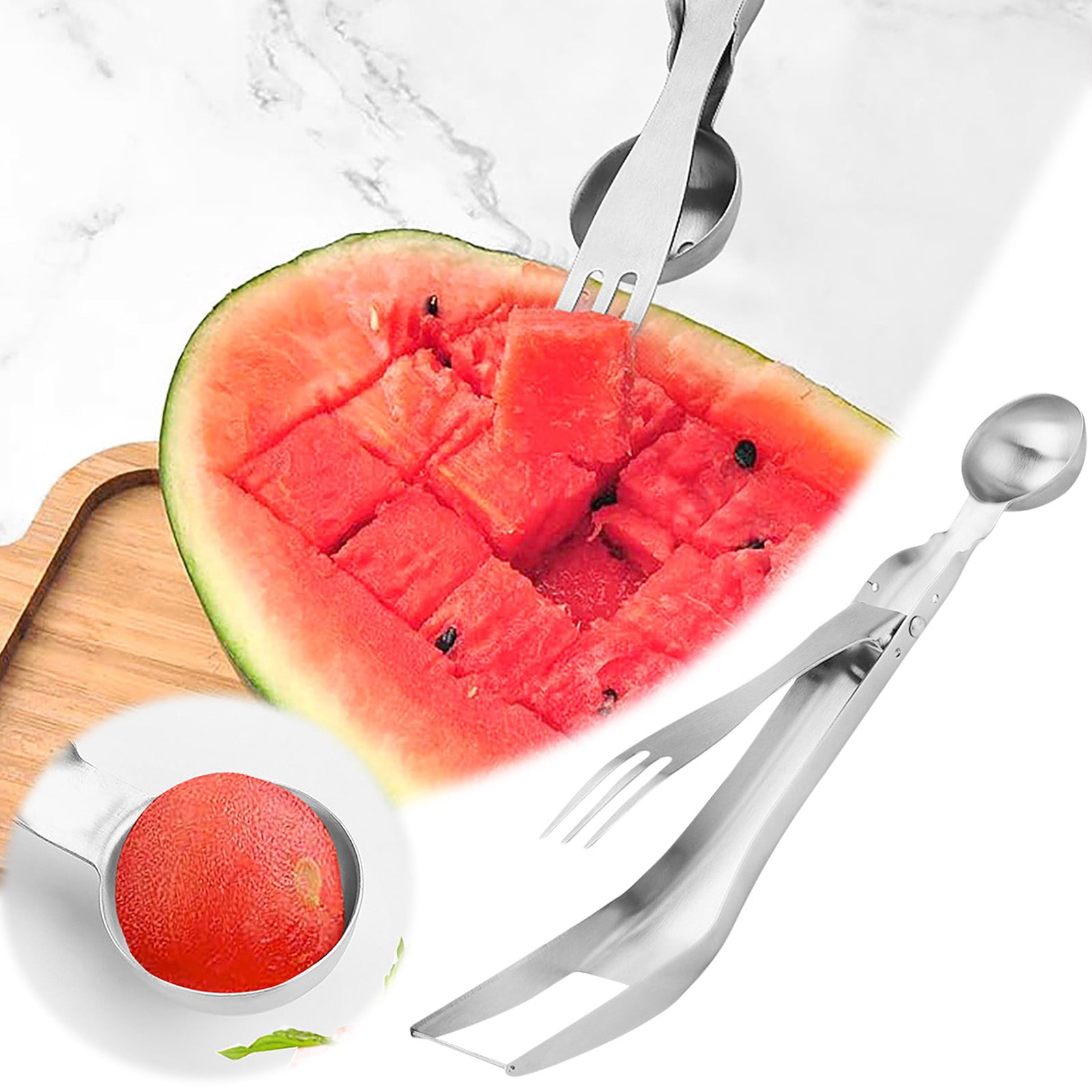 Corn On The Cob Stainless Steel Watermelon Cutting Tool Pulp Fruit Fork ...