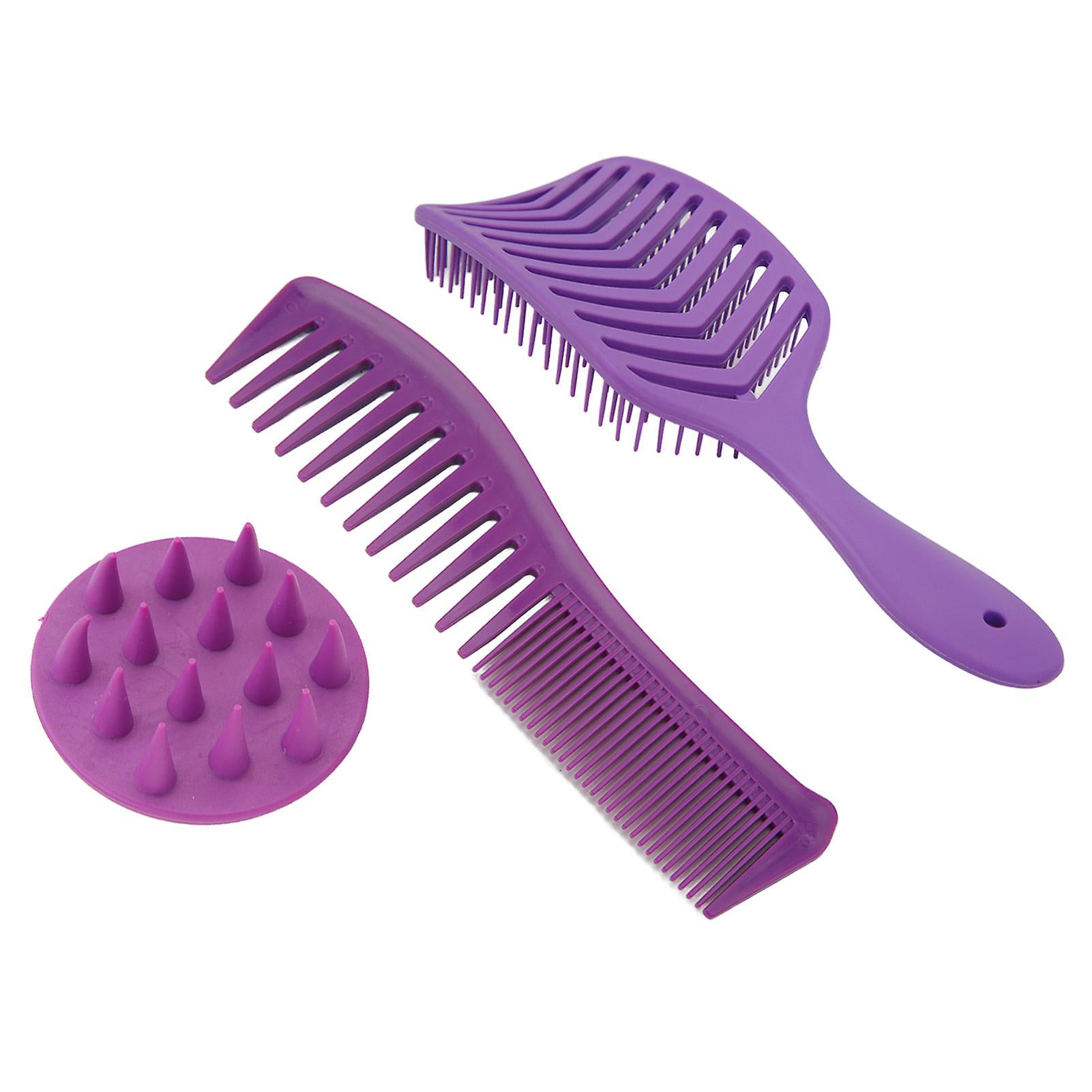 3 Pieces Hair Brush Comb Set Hollow Out Hair Brush Double Tooth Hair ...