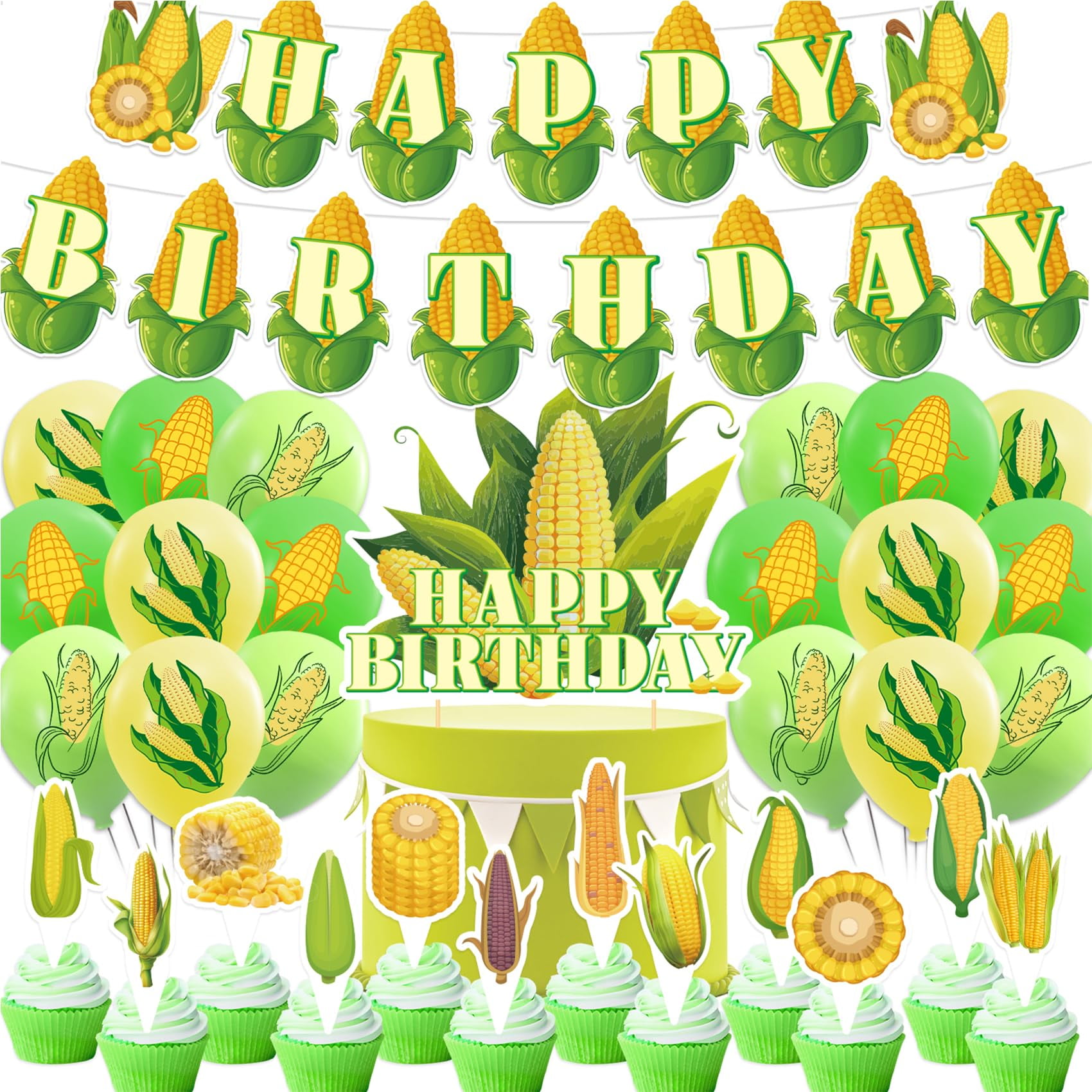 Corn Party Decorations Vegetable Corn Birthday Party Supplies Includes ...