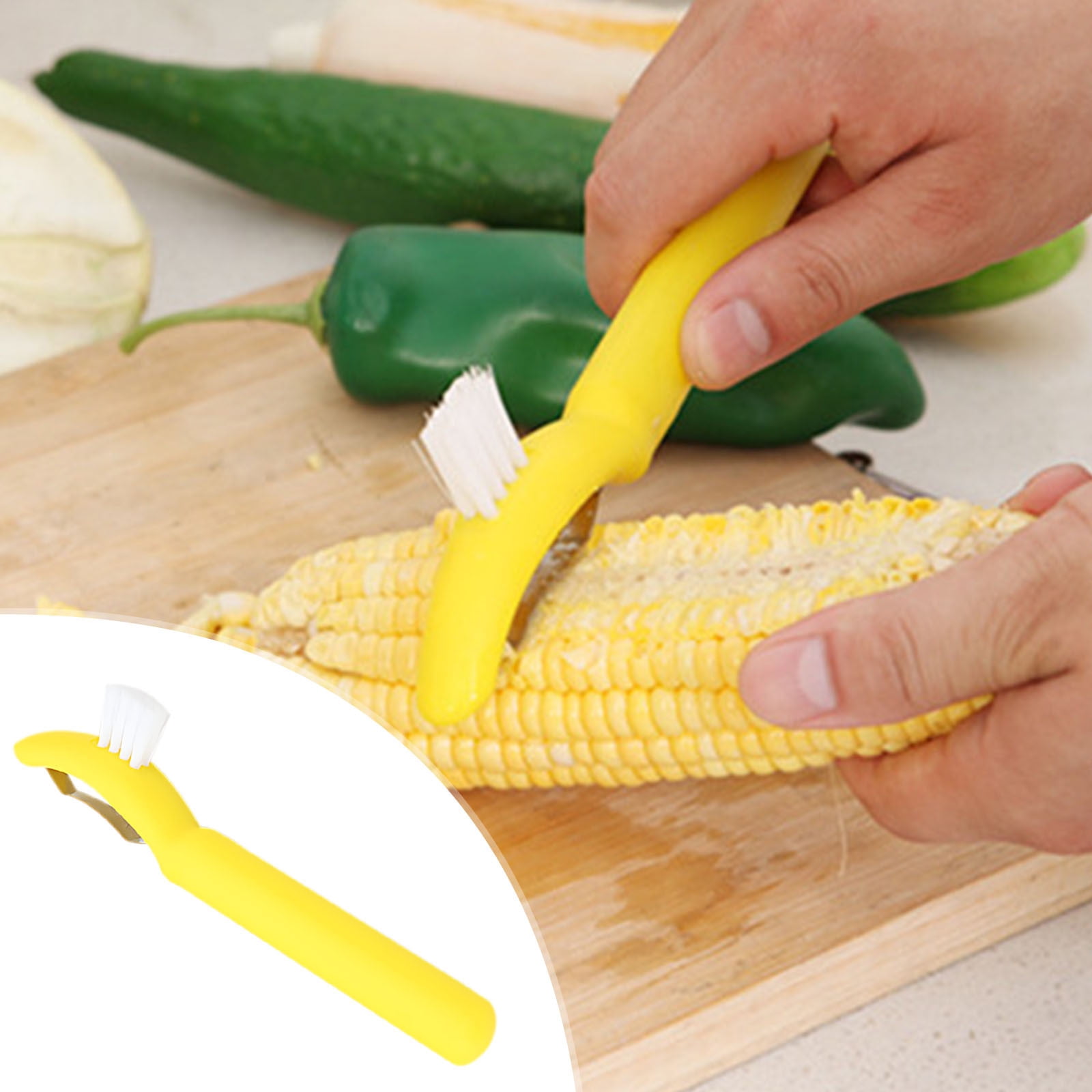 Corn Peeler with Cleaning Brush,Quickly Removes Corn Kernels from Corn ...