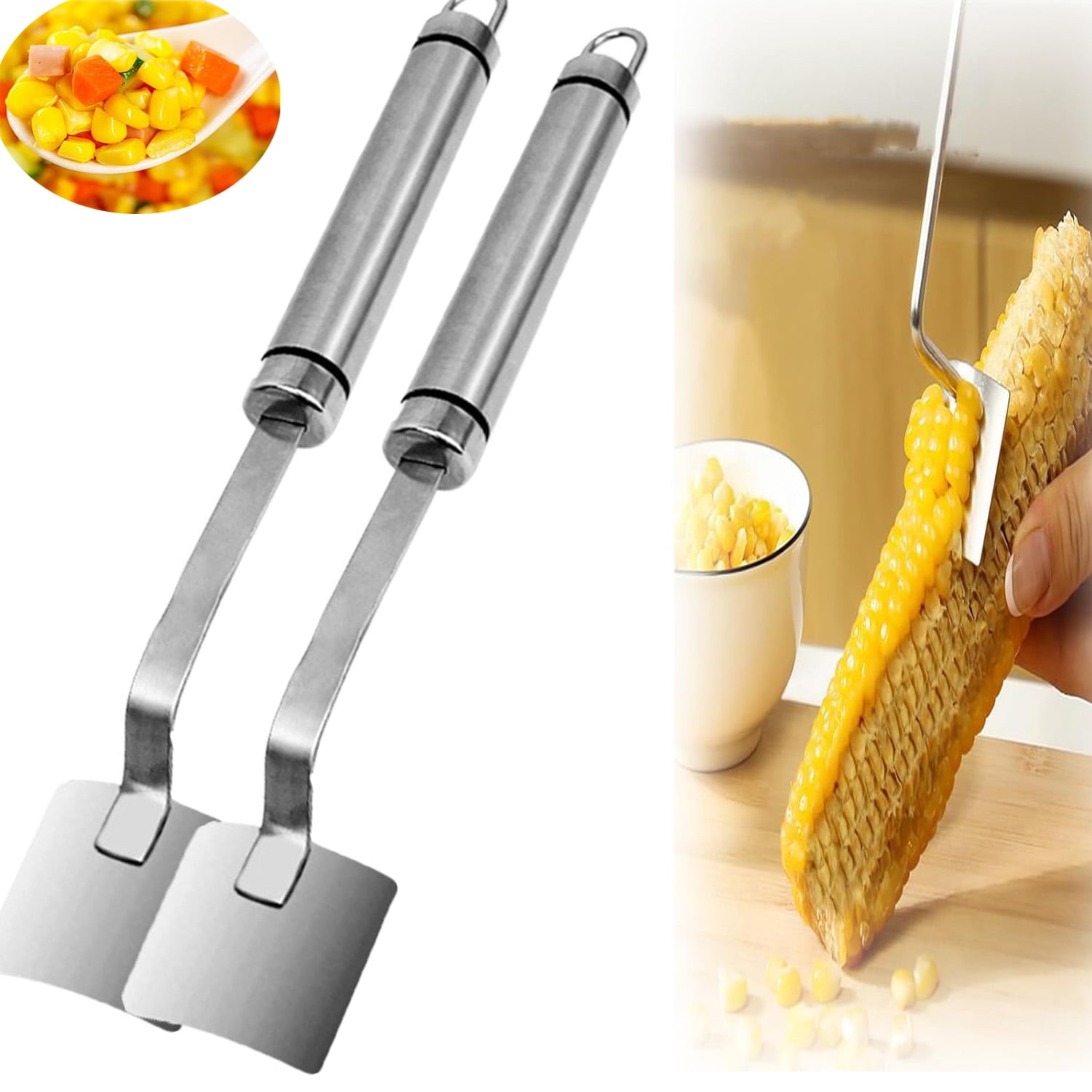 CELNNCOE Corn Peeler, Corn On The Cob Cutter, Stainless Steel Corn ...