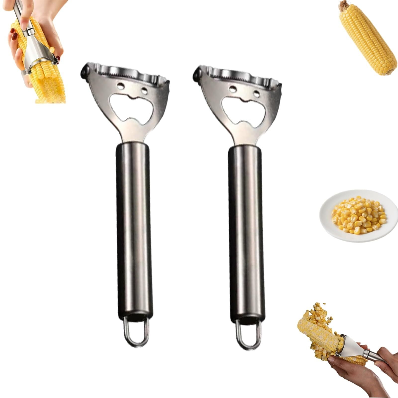 Corn Peeler, Premium Stainless Steel Corn Peeler, Corn Cob Peeling Tool ...
