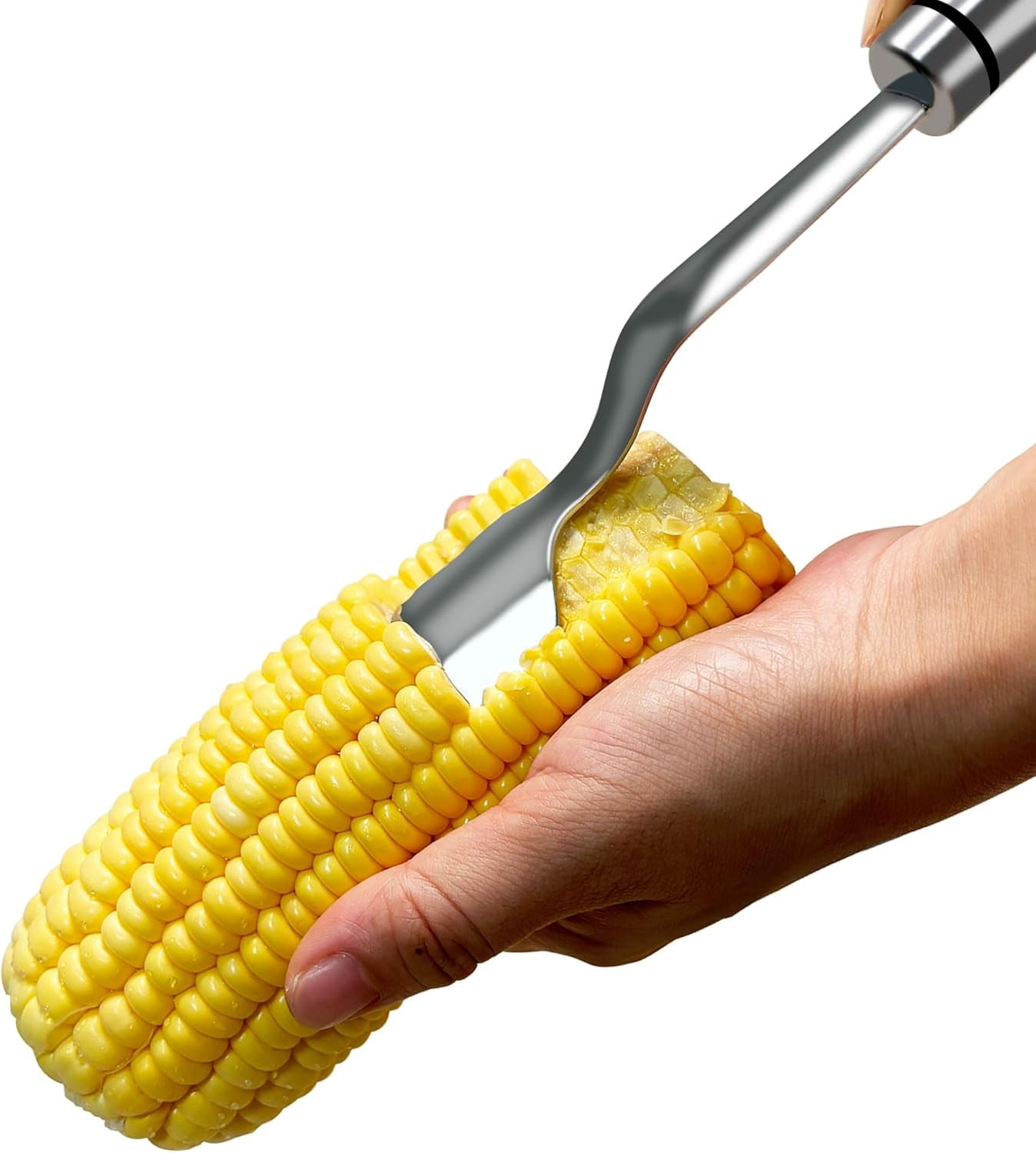 Corn Peeler, Stainless Steel Corn Cob Stripper Tool with Sharp Curved ...