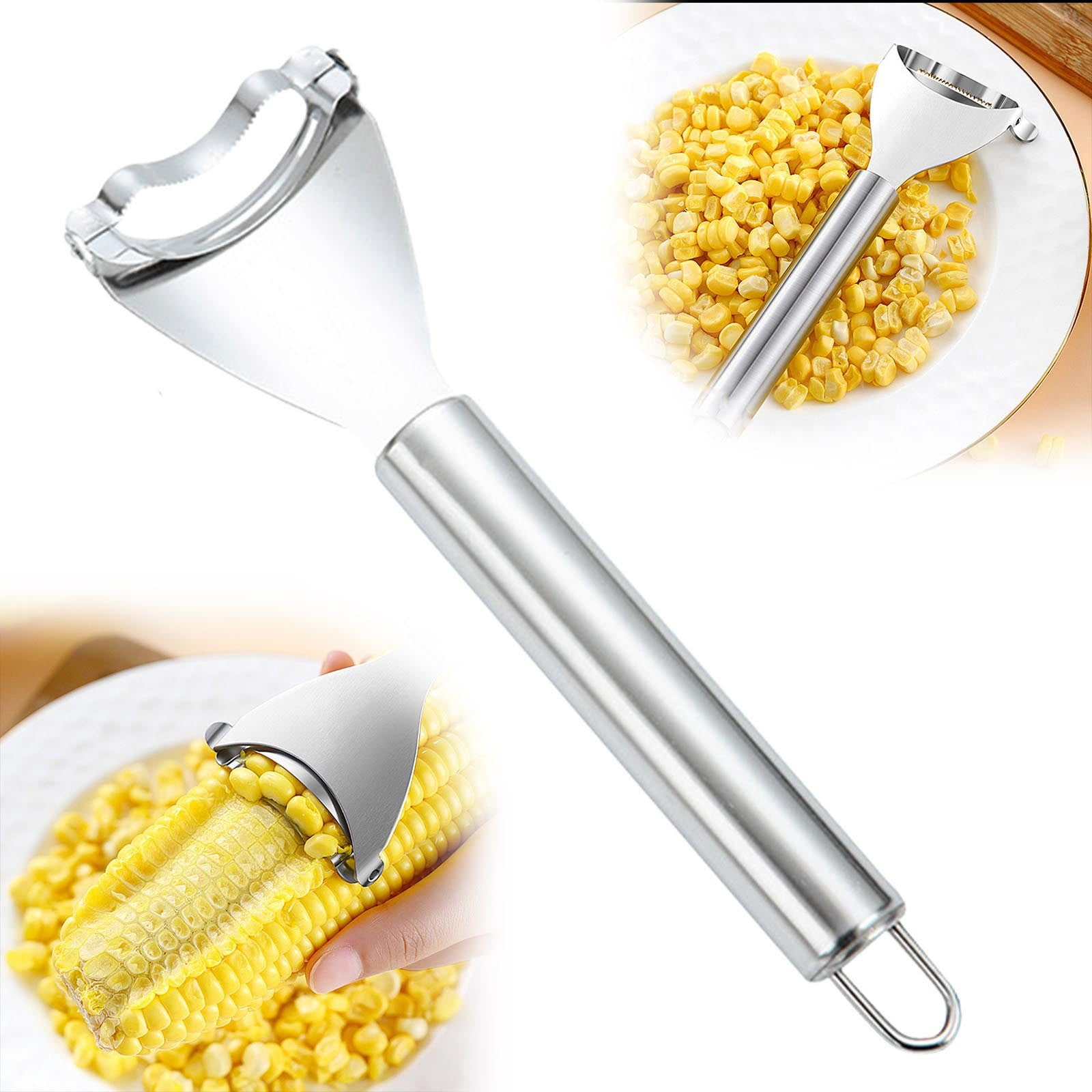 Corn Peeler Tool, Stainless Steel Corn Kernel Remover, Sharp Edge Corn ...