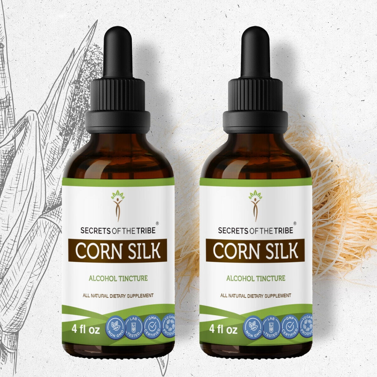 Corn Silk Tincture Alcohol Extract, Organic Corn Silk (Zea Mays) Dried ...