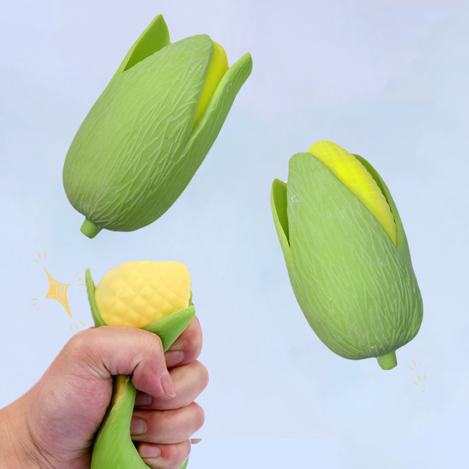 Corn Squeeze Toy Soft TPR Elastic - Simulation Peelable Corn Pinch Toys ...