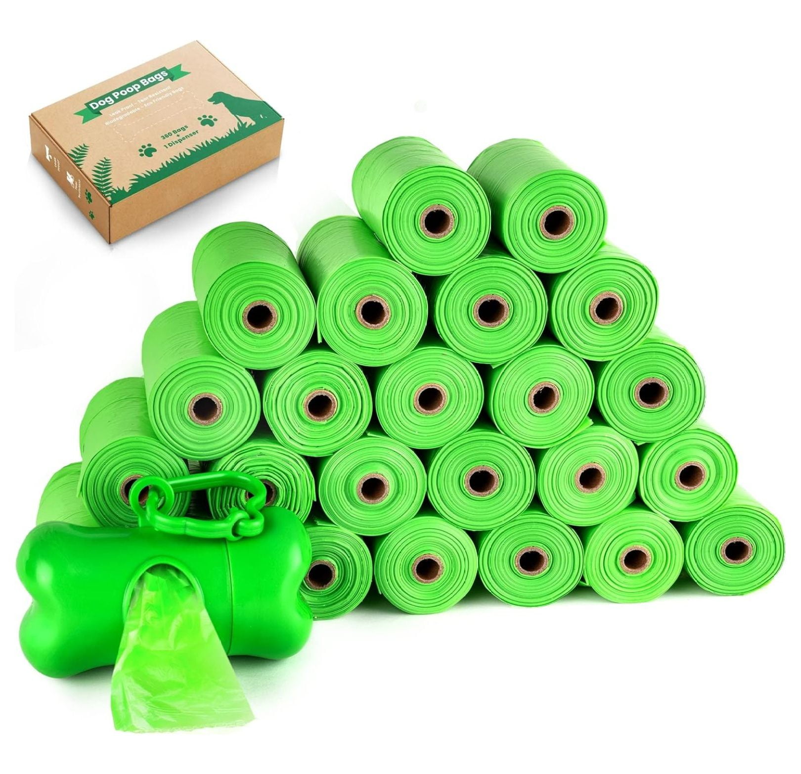 , Corn Starch Based Biodegradable Dog Poop Bags, Unscented, 100% Leak ...