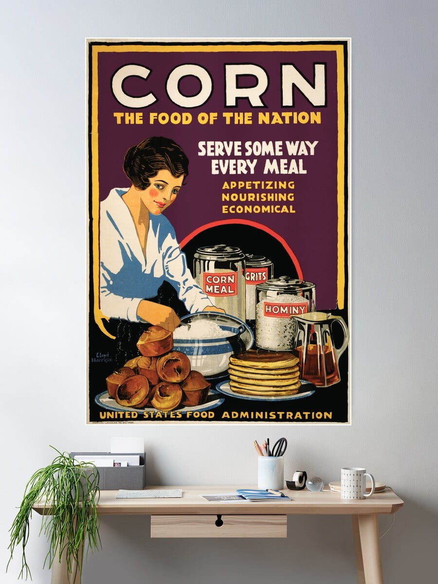 Corn: The Food Of The Nation Ad Poster Wall Art, Modern Wall Decor For ...