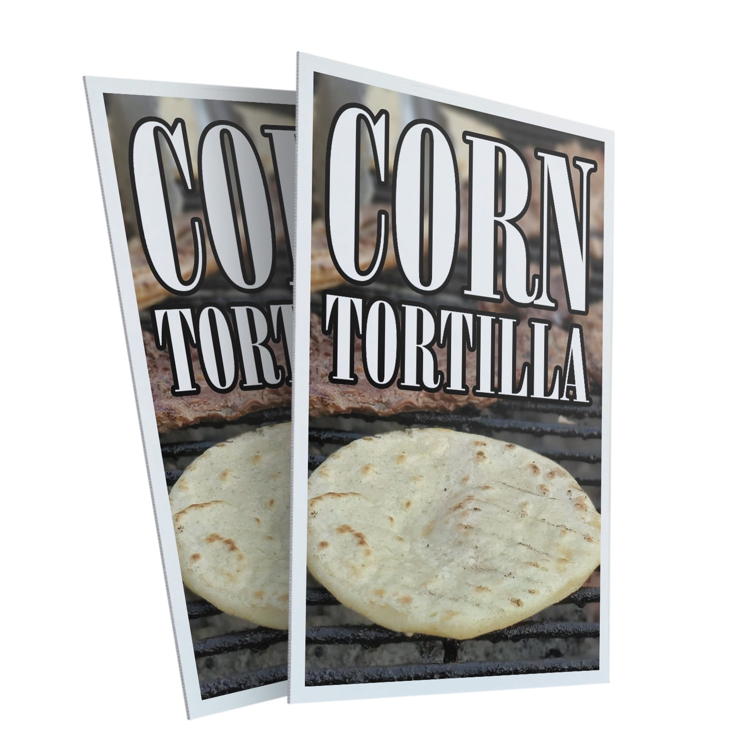 Corn Tortillas (2-Pack) 24 Inch x 36 Inch Plastic Signs | Sign Insert ...