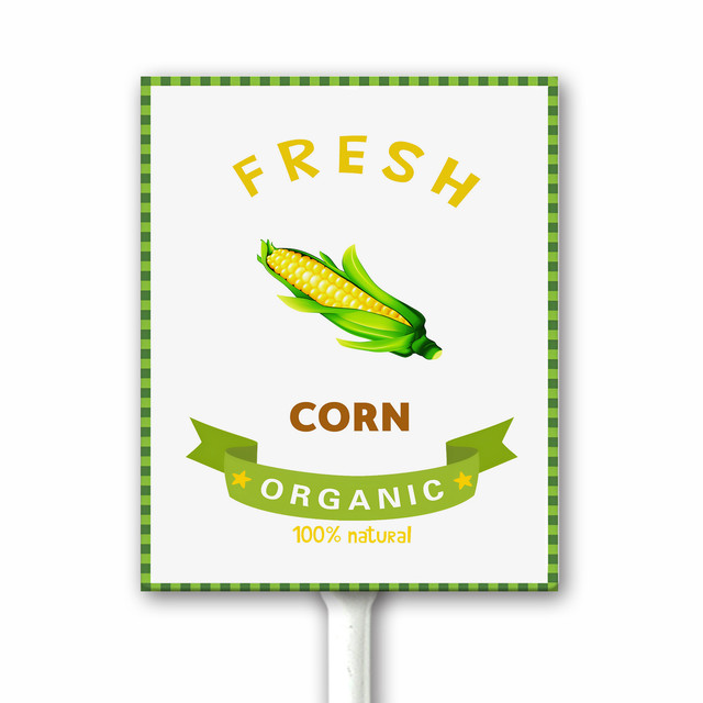 Corn Vegetable Garden Signs Metal Yard Sign With Stake Perfect for ...
