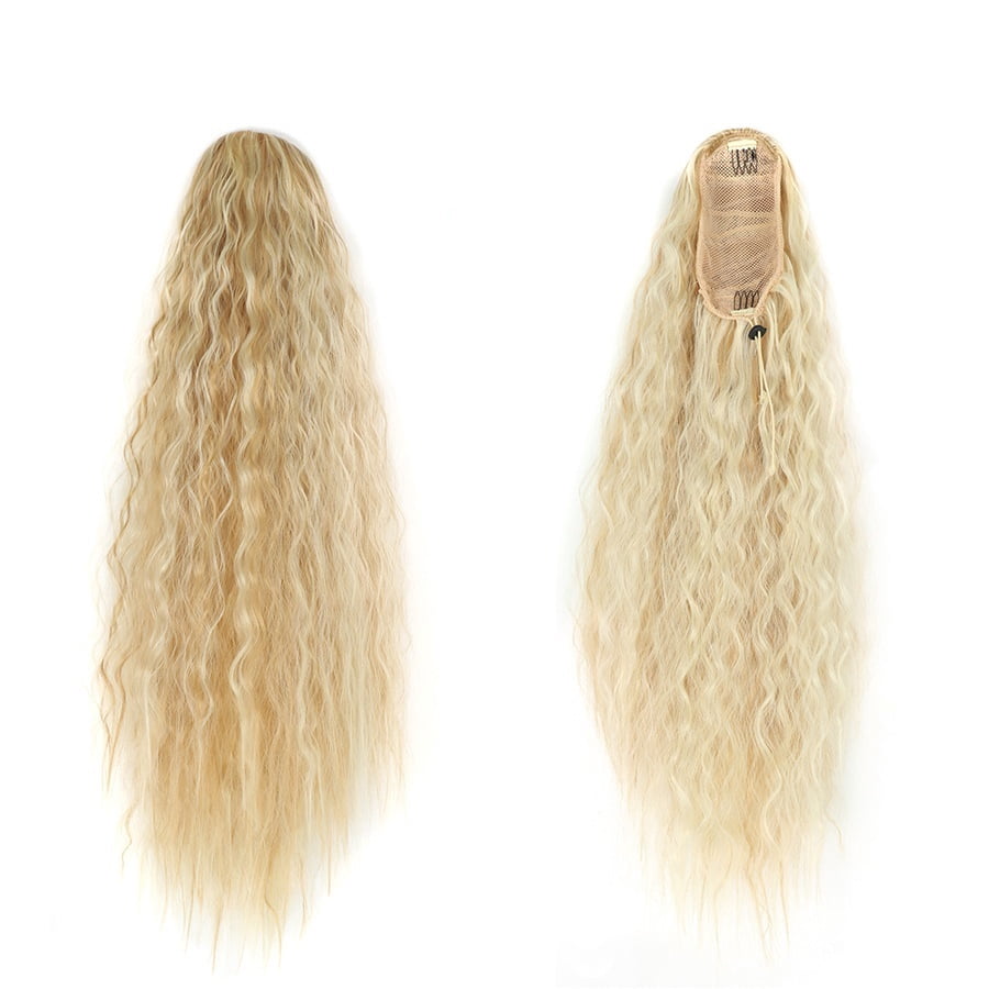 Corn Wavy Drawstring Ponytail 22 Inch Long Wave Curly Synthetic ...