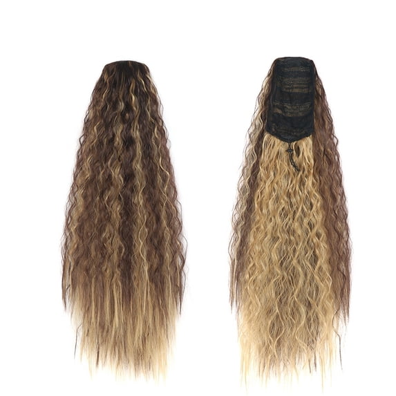 Corn Wavy Drawstring Ponytail 22 Inch Long Wave Curly Synthetic ...