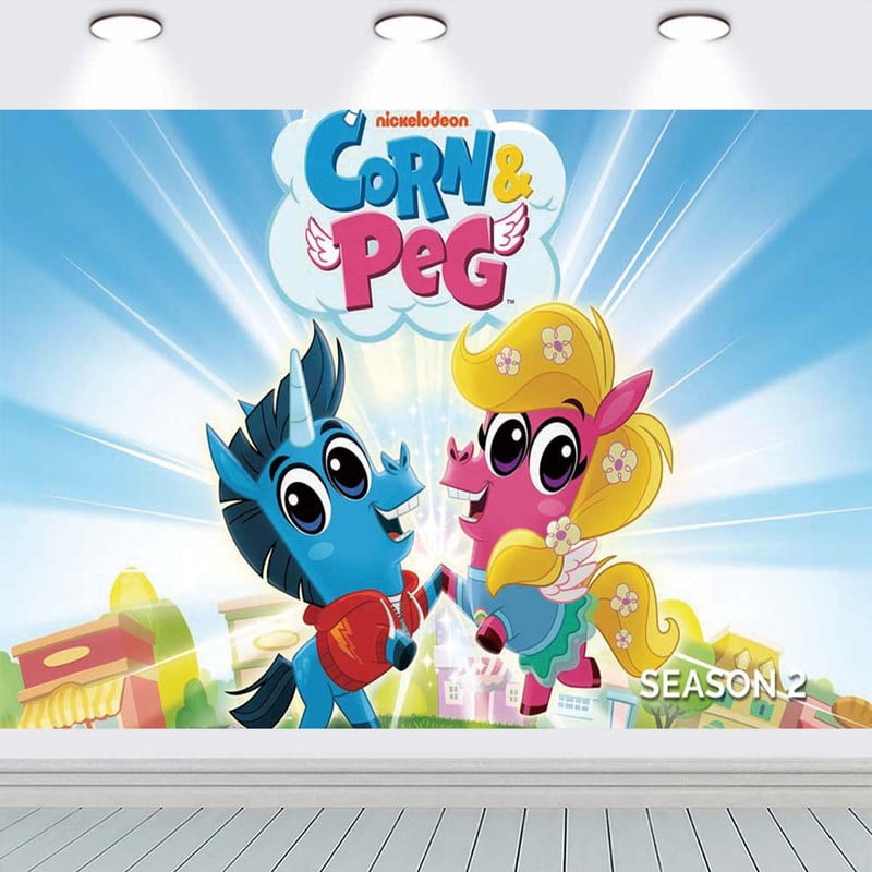 Corn and Peg Birthday Party Supplies Banner Backdrop Background ...