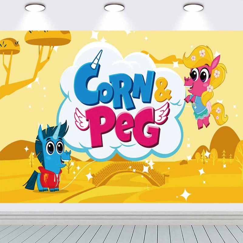Corn and Peg Party Supplies Backdrop Banner Poster Birthday Decorations ...