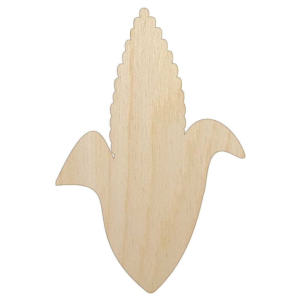 Corn on the Cob Solid Wood Shape Unfinished Piece Cutout Craft DIY ...