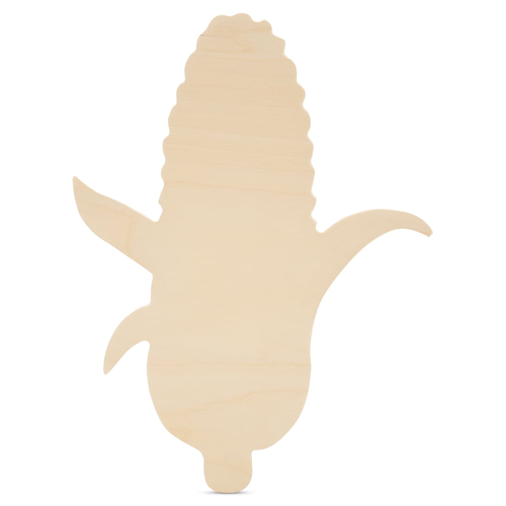 Corn on the Cob Wooden Cutout 12 x 9 inches, 6 Unfinished Birch Wood ...