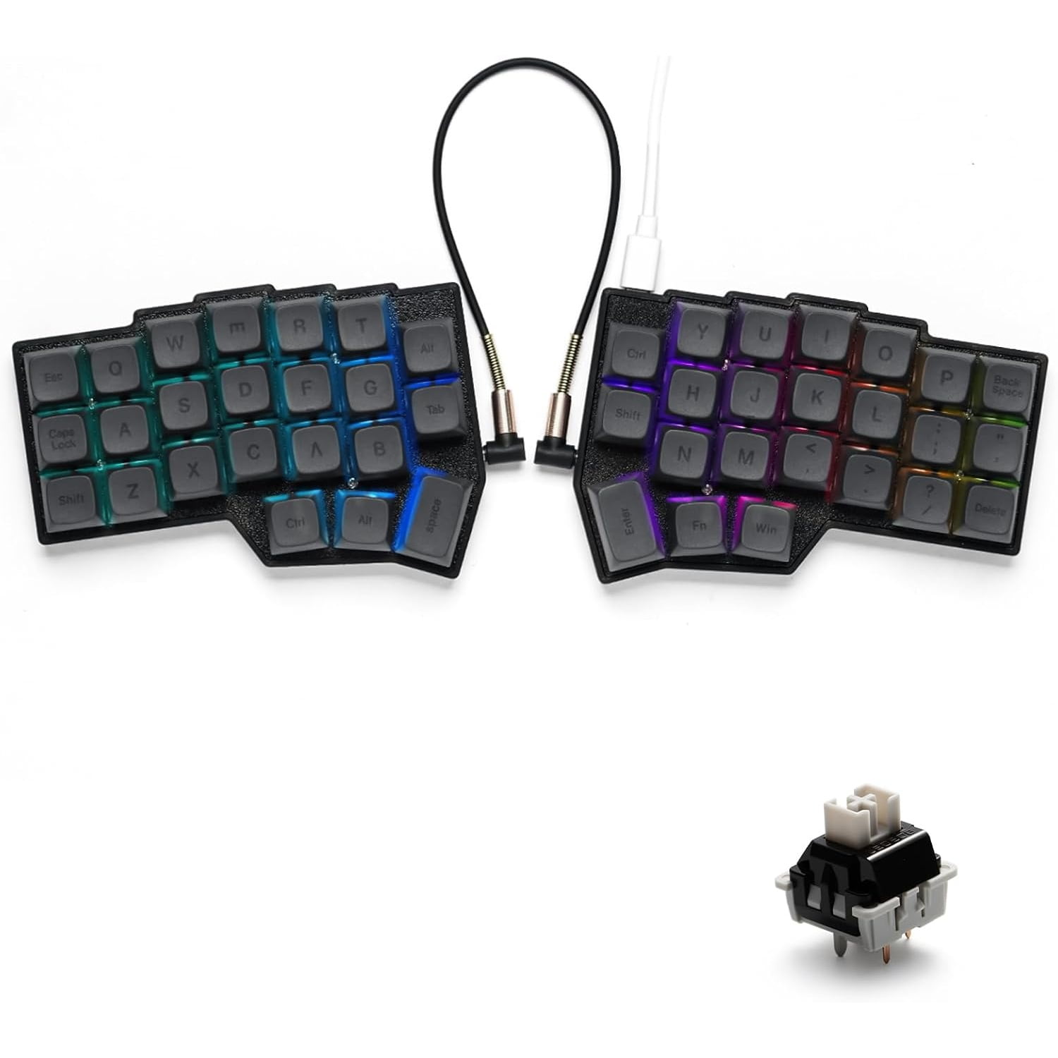 Corne V4.1 Split Ergonomic Keyboard, 40% 3x6 Ortholinear Layout, Hot ...