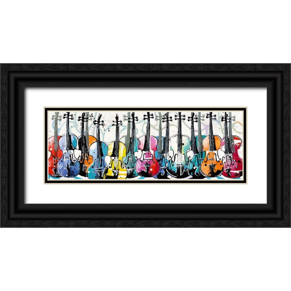 Cornee, Patrick 18x9 Black Ornate Wood Framed with Double Matting ...