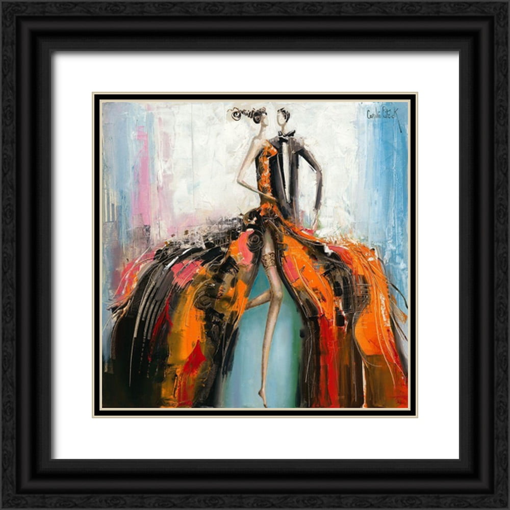 Cornee, Patrick 26x26 Black Ornate Wood Framed with Double Matting ...