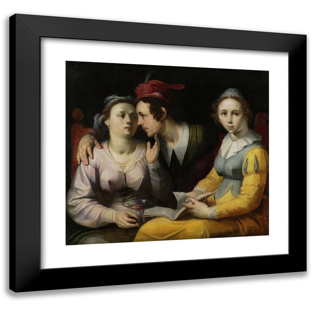 Cornelis Cornelisz Van Haarlem 16x15 Black Modern Framed Museum Art Print Titled - A Courting ...