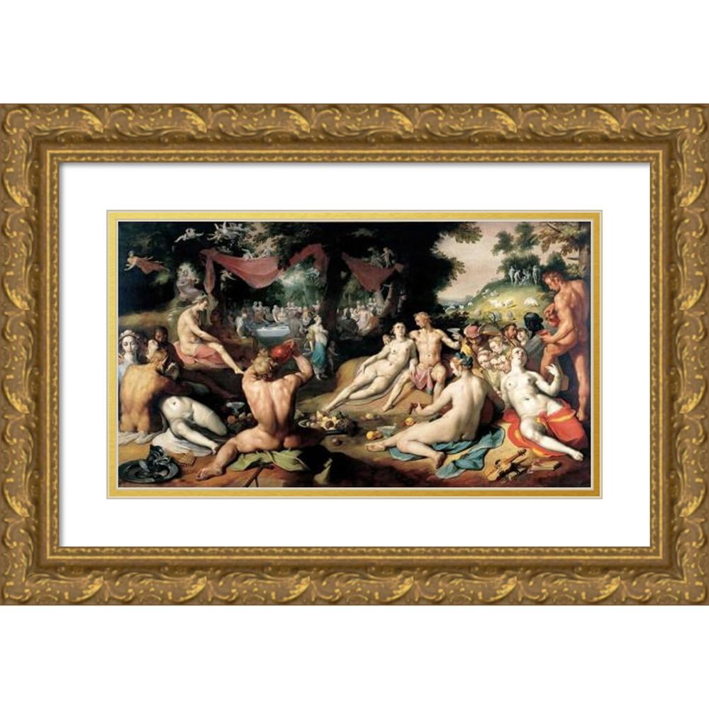 Cornelis Cornelisz Van Haarlem 18x12 Gold Ornate Wood Frame and Double ...