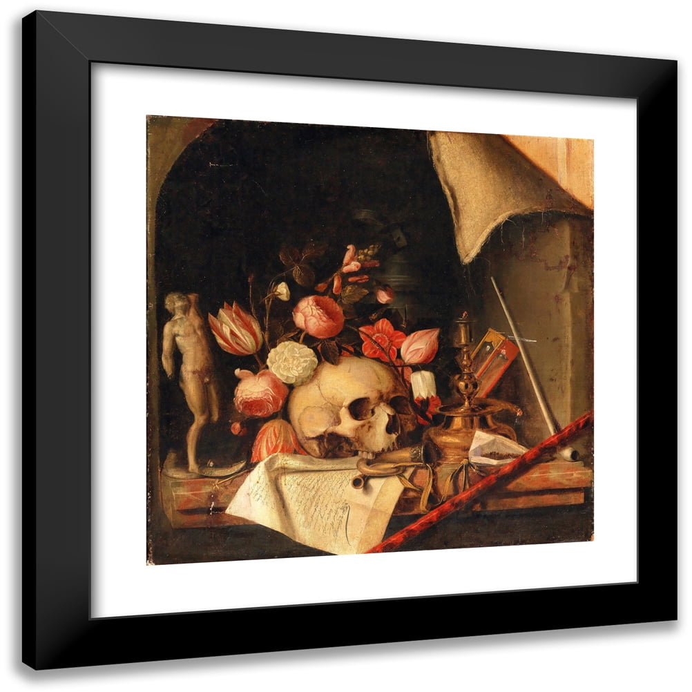 Cornelis Norbertus Gysbrechts 20x20 Black Modern Framed Museum Art ...